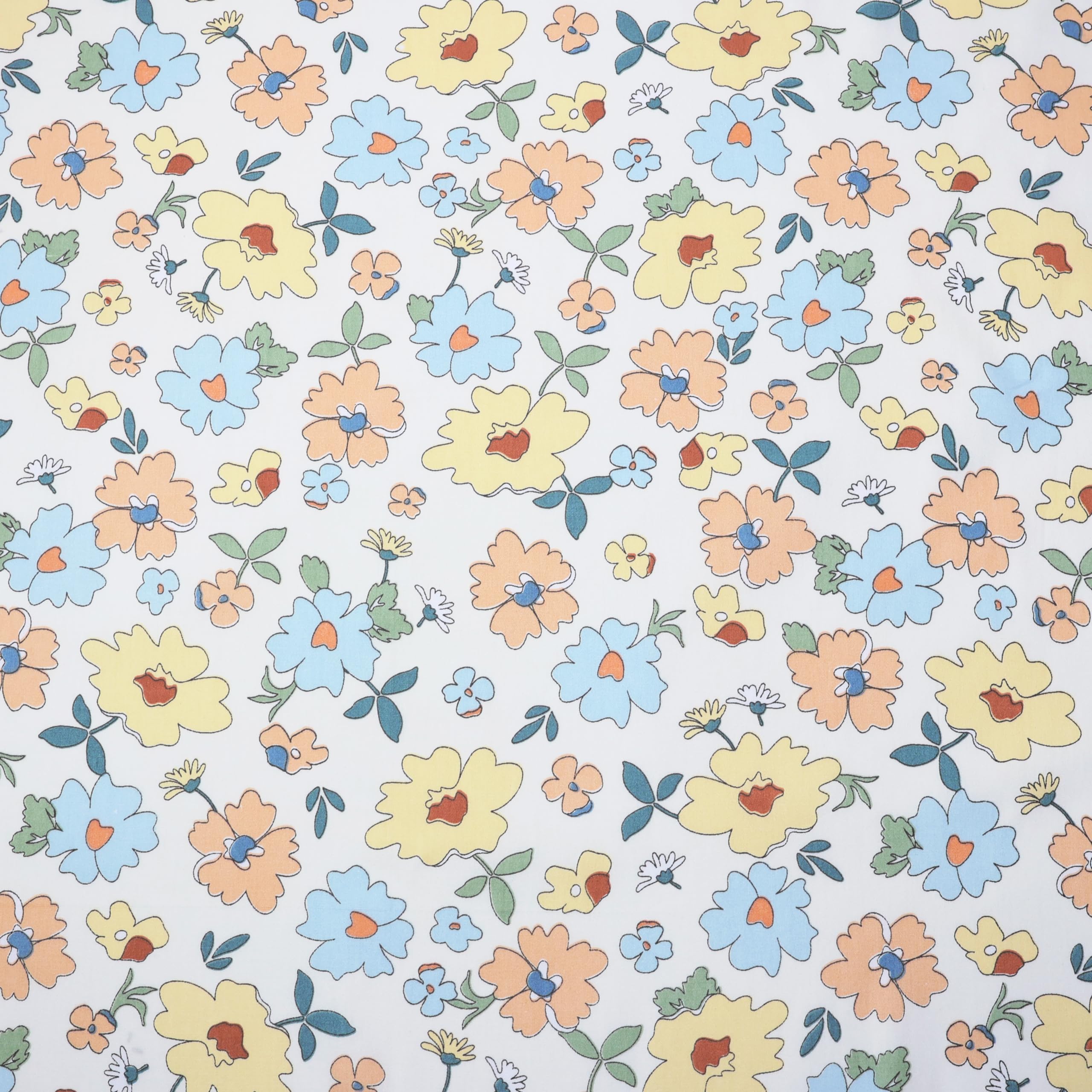 Hanjunzhao 10pcs Fat Quarters Fabric Bundles, Quilting Sewing Precut Cotton Fabric, 18 x 22 inches, Floral Print