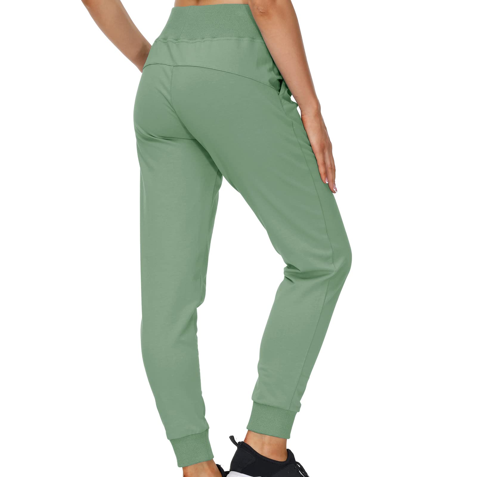JINSHI Women Running Pant Workout Sweatpant Basic Jogger Pant Breathable Casual Pant Bean Green,L