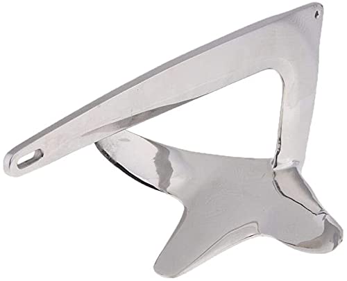 ISURE MARINE 4.4lb(2kg) Stainless Steel Bruce Style Claw Force Boat Anchor Heavy Duty Marine Grade Polished