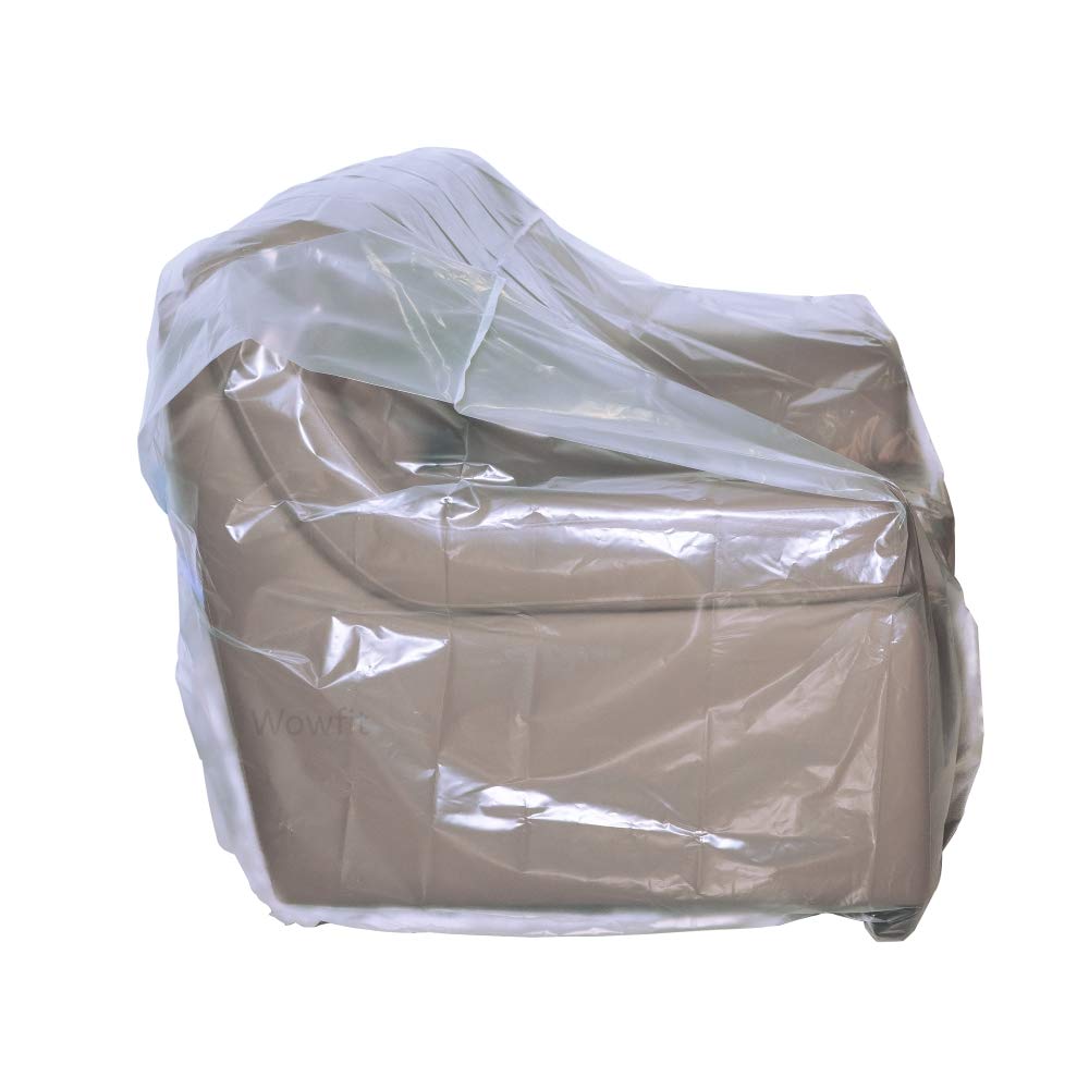 Wowfit Furniture Cover β Dust-Proof Moving Bag for Love seat, Sofa, Moving Boxes β Clear & Odorless Plastic Bag for Moving β 4mil Thick Loveseat Cover(Not Include Tape) β 68W x 42D x 62/41H Inches