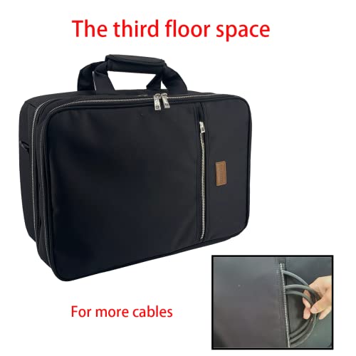 KAXIMEII PS5 Bag,Carrying Bag Compatible with Playstation 5 and PS5 Digital Edition with Adjustable Slots for Playstation Controller,Headset,Cables and other Accessories,Bag with Shoulder Strap,Black