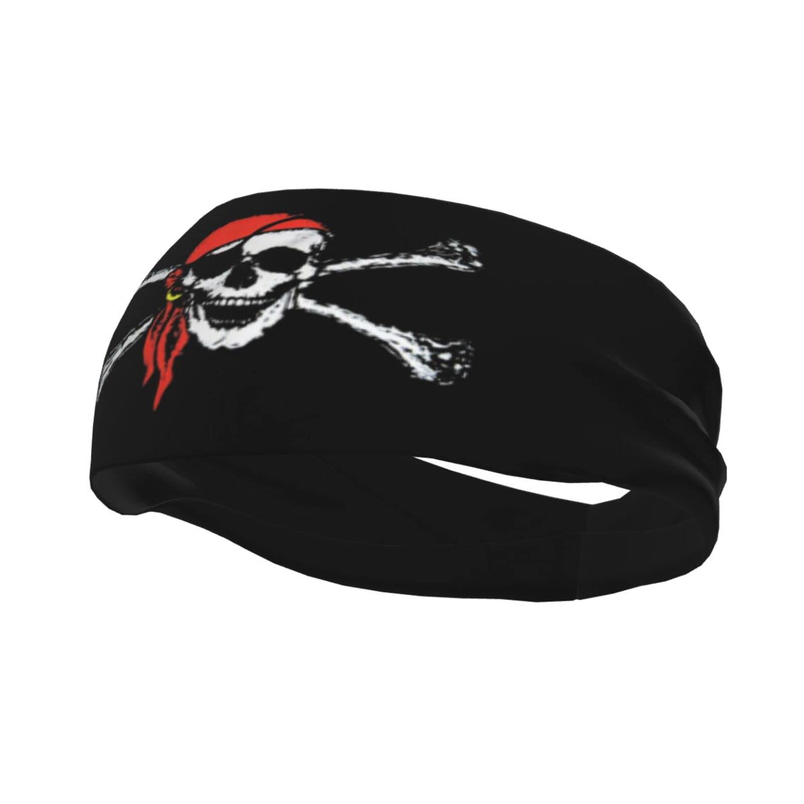 Jolly Roger Pirate Flag Running Headband for Men Outdoor Sports Workout Sweatband