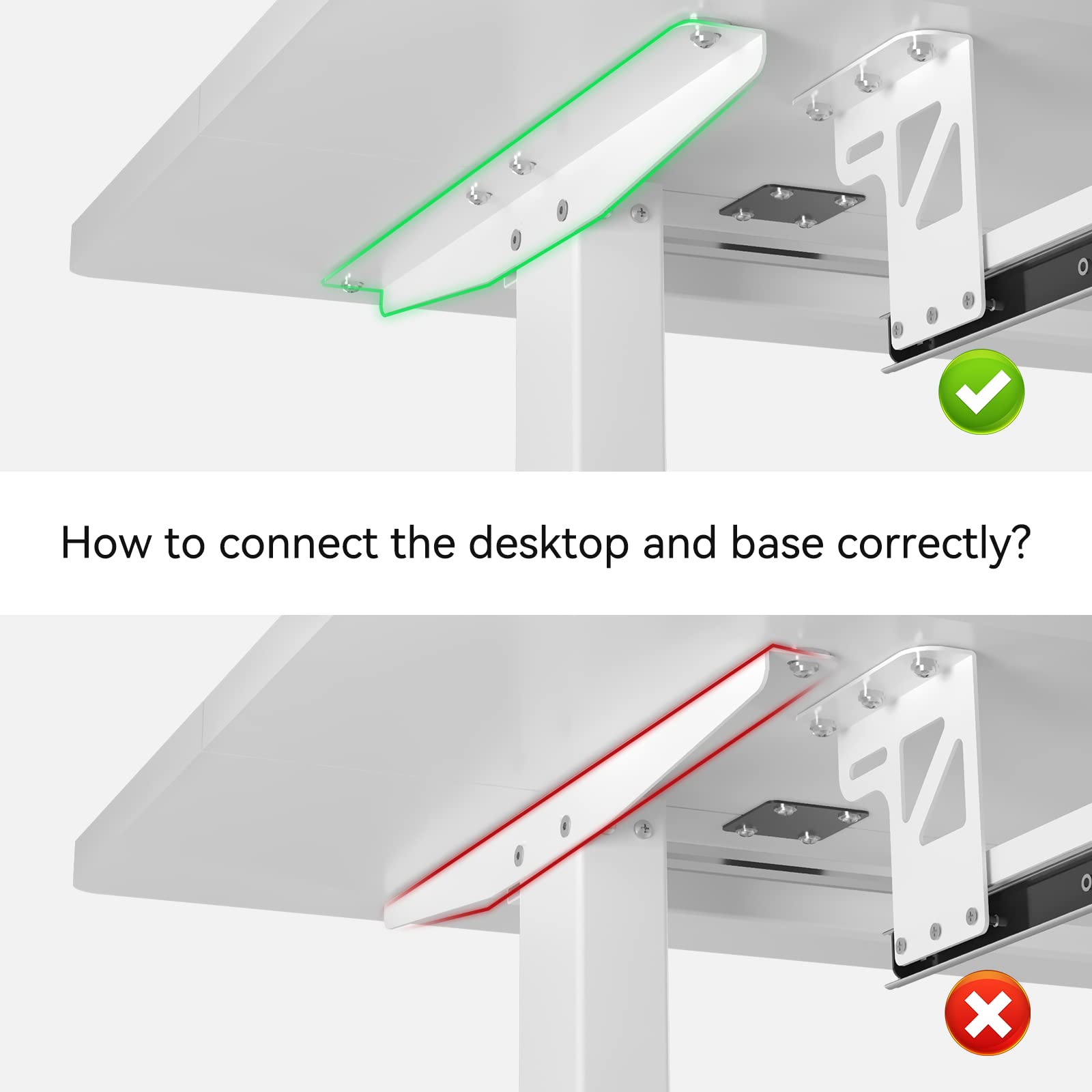JOY worker White Electric Standing Desk with Keyboard Tray, Splice Board 48 x 24 Inches Sit Stand Up Height Adjustable Desk with Memory Controller, Ergonomic Workstation for Home Office