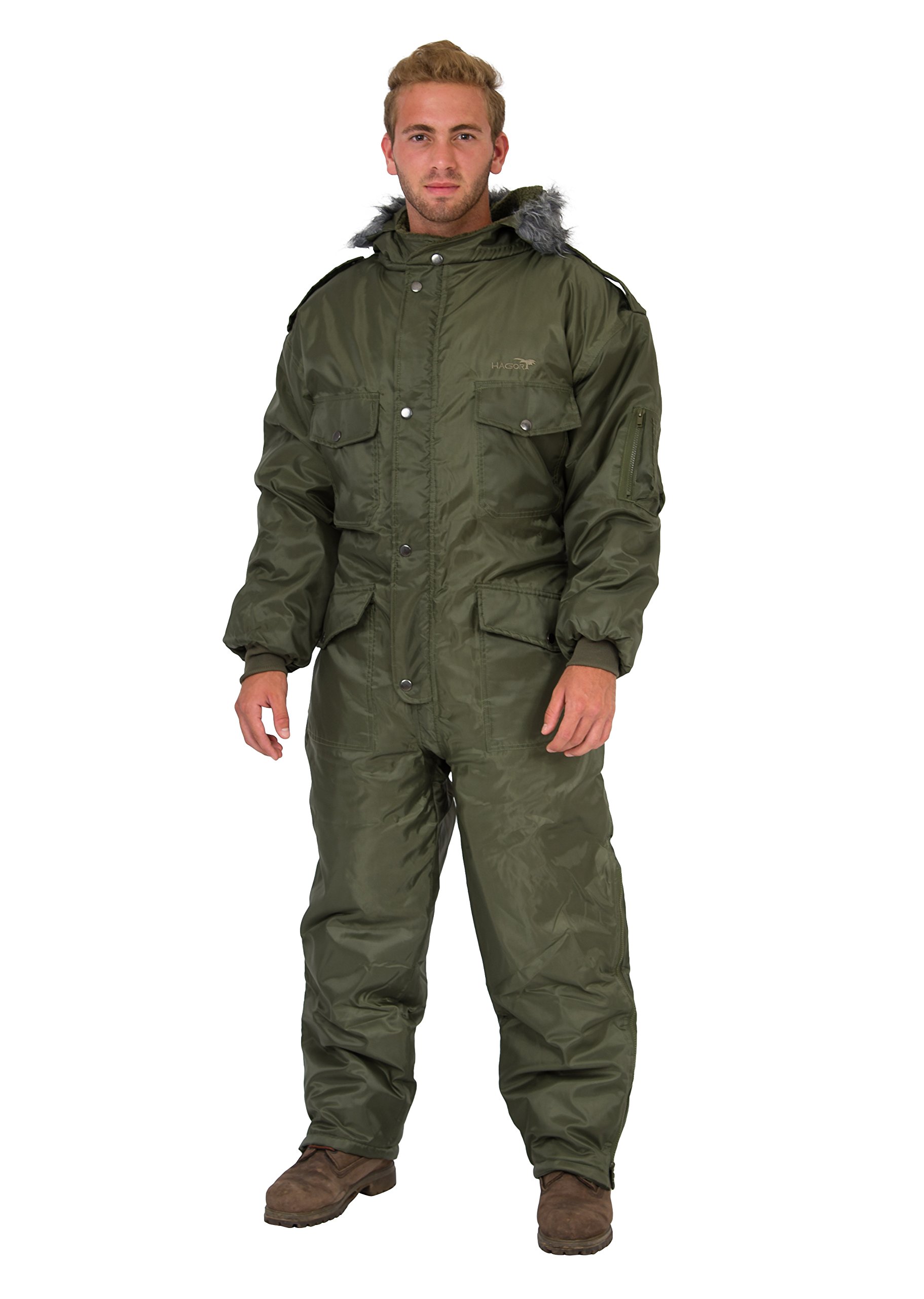 IDF Snowsuit Winter Clothing Snow Ski Suit Coverall Insulated Suit (3XL, Green)