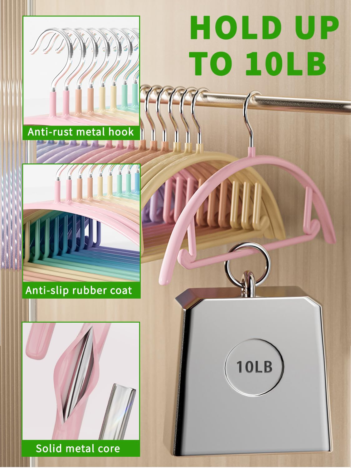SLMT Coat Hangers Non Slip 21 Pack Sweater Hangers No Shoulder Bump Metal Clothes Hangers for Closet