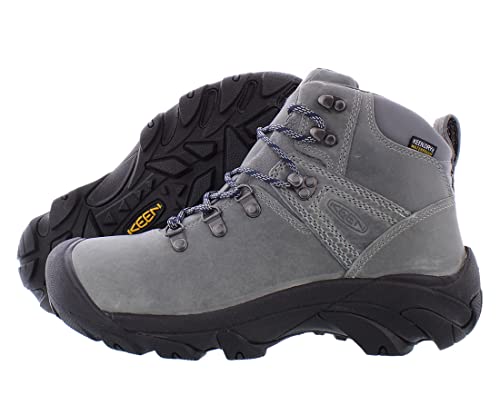 KEEN Men's Pyrenees Mid Height Waterproof Hiking Boots, Drizzle/Black Iris, 7.5