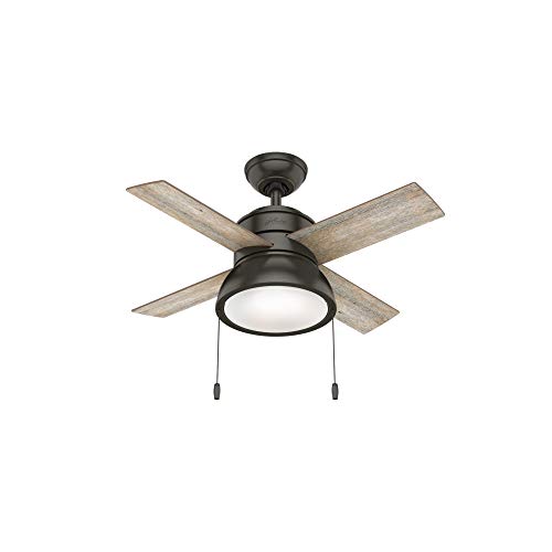 Hunter Fan Company 59387 Hunter 36" Loki LED Light Ceiling Fan, Noble Bronze Finish
