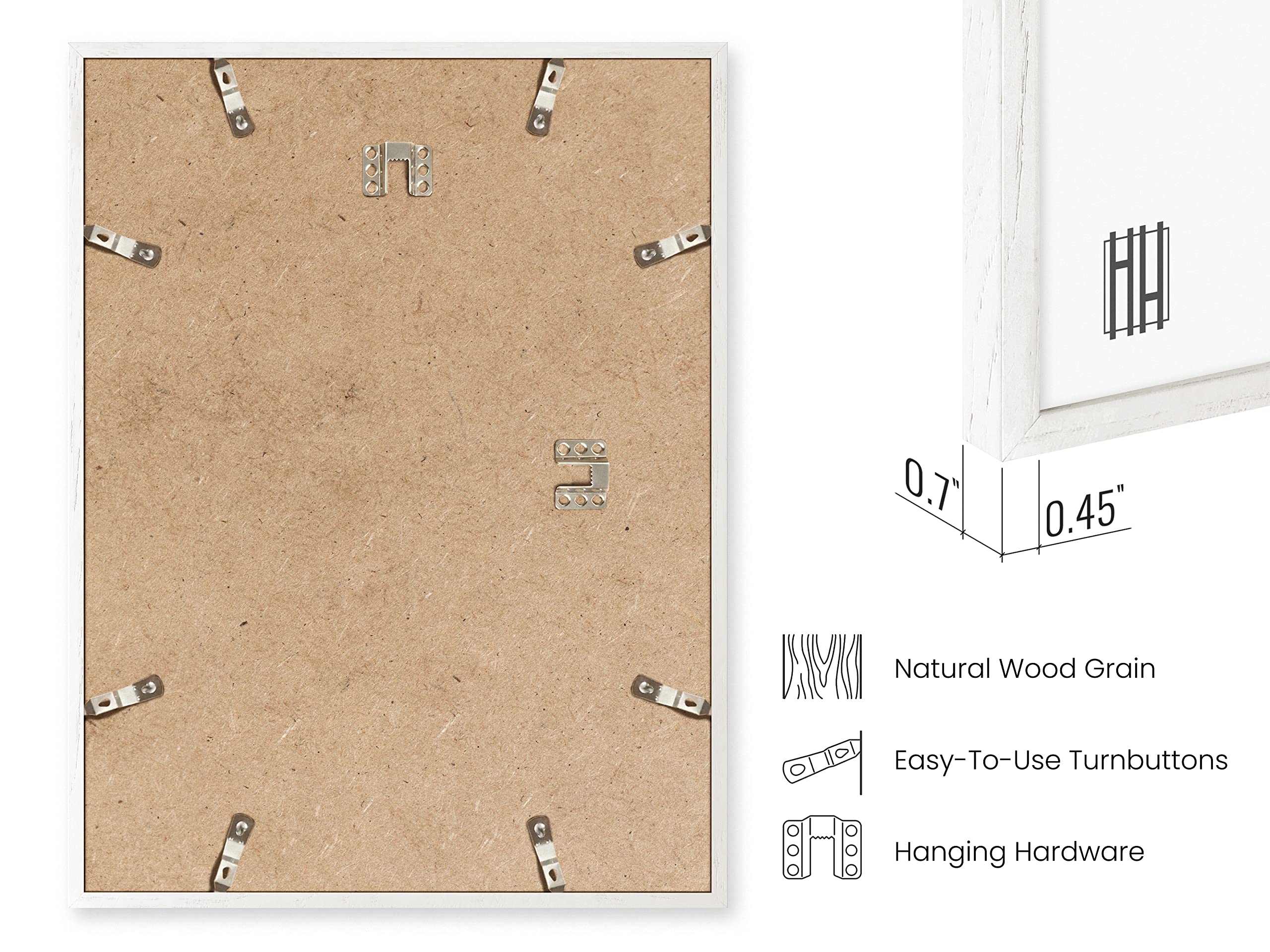 HAUS AND HUES 11x14 White Picture Frame - White 11x14 Picture Frame Wood, White Picture Frame 11x14 Wood Frame, Modern Picture Frame 11x14 Picture Frame White Wood Frame 11x14 (White Oak)