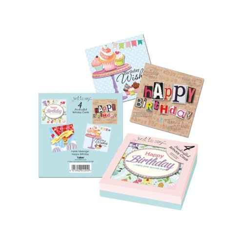 Just to Say 4494 4 Hand Made Birthday Cards in Keepsake Box, Mixed