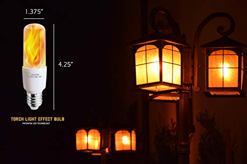 HoogaLife LED Flame Effect Light Bulbs - E26 LED Bulb with Gravity Sensor Flame Night Bulb for Holiday Gifts Home Hotel Bar Party Decoration (2 Pack)