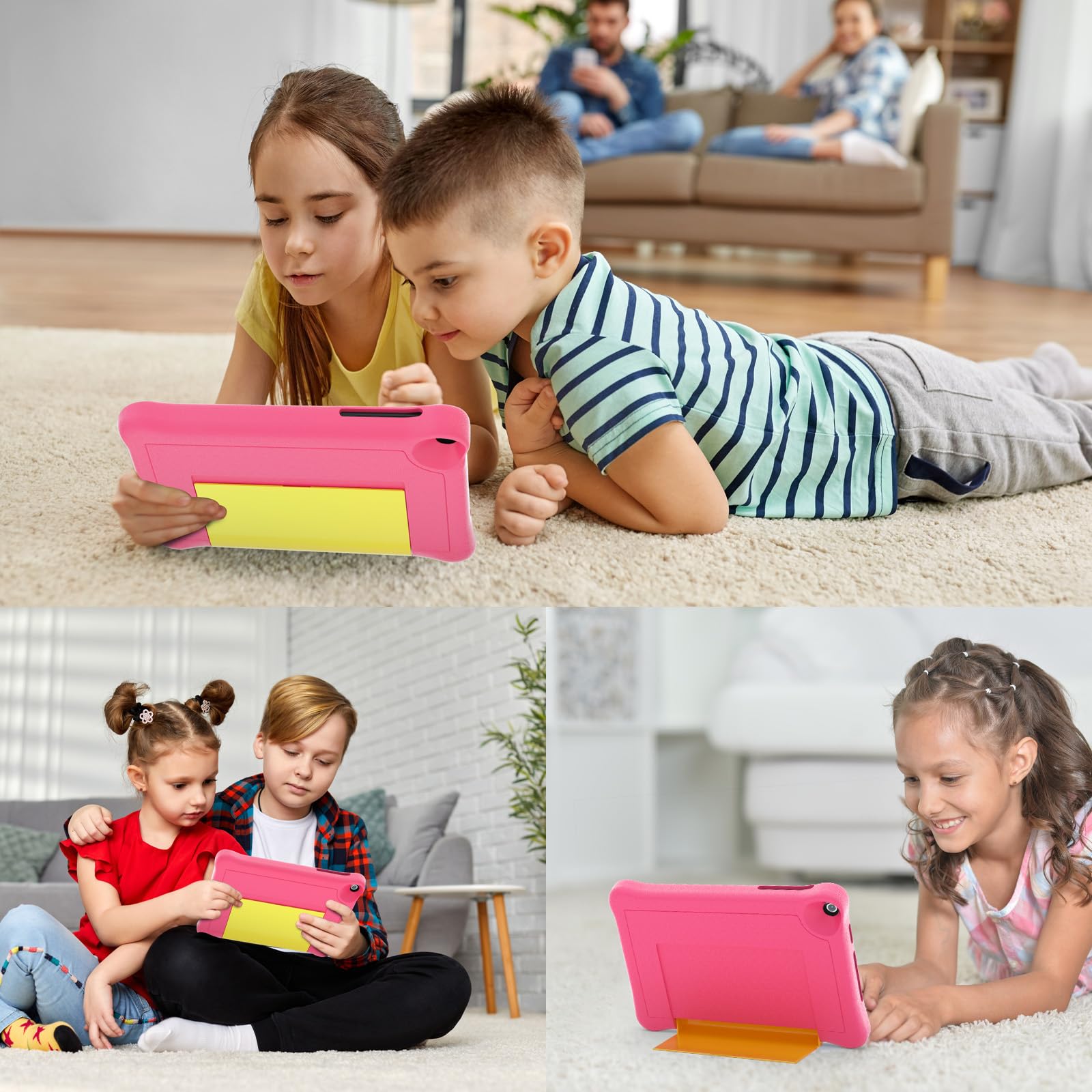 Kids Tablets 8 inch Android Tablet for Kids 4000mAh 2GB RAM, 32GB ROM, HD Display, Parental Control, Kids Edition Tablet with Protective Case (Pink)