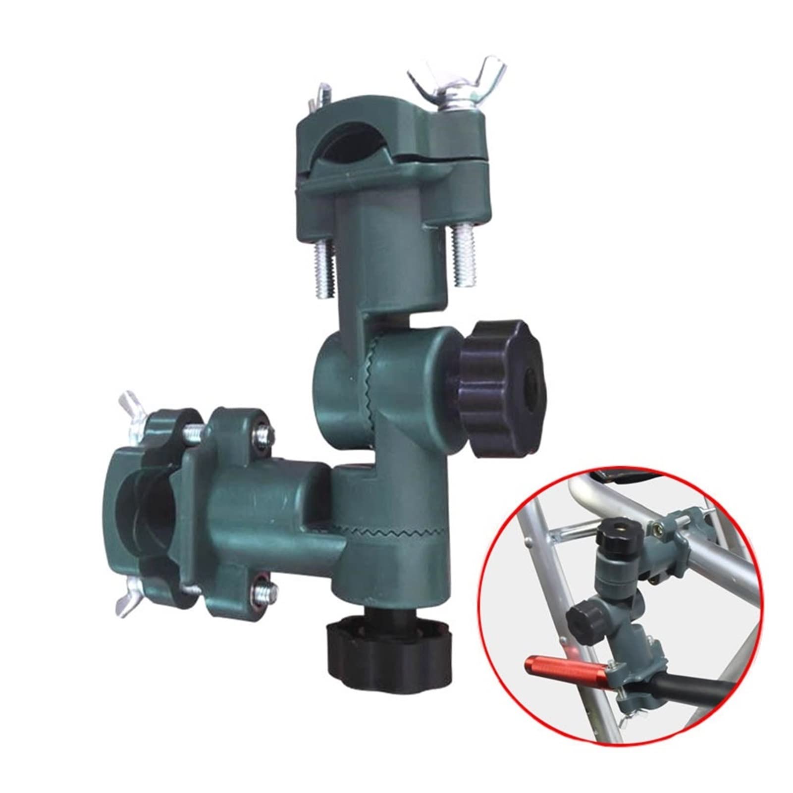 LIUYI Multi-Function Fishing Tools Accessory Fishing Rod Umbrella Chair Universal Connector Turret Bracket Bait Tray Holder Equipment (Color : Two Pieces)