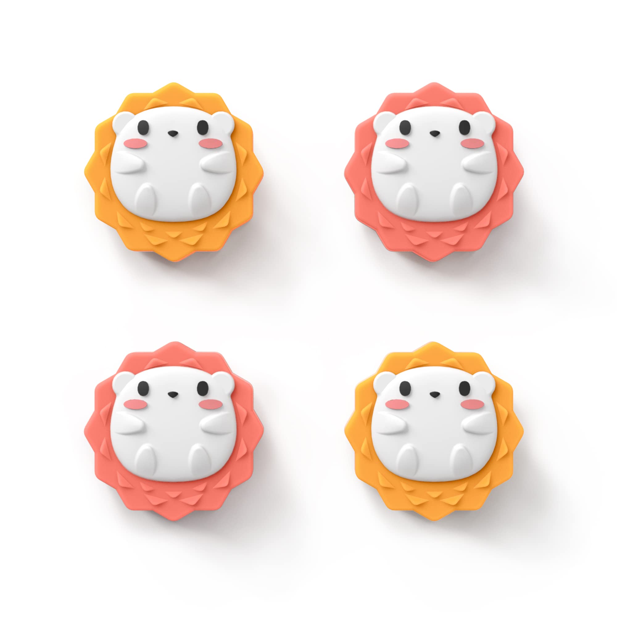 LEYUSMART 3D Thumb Grips Caps 4 PCS Hedgehog Yellow Orange for Nintendo/Playstation/Xbox, Joycon Grip Caps Analog Stick Button Cover