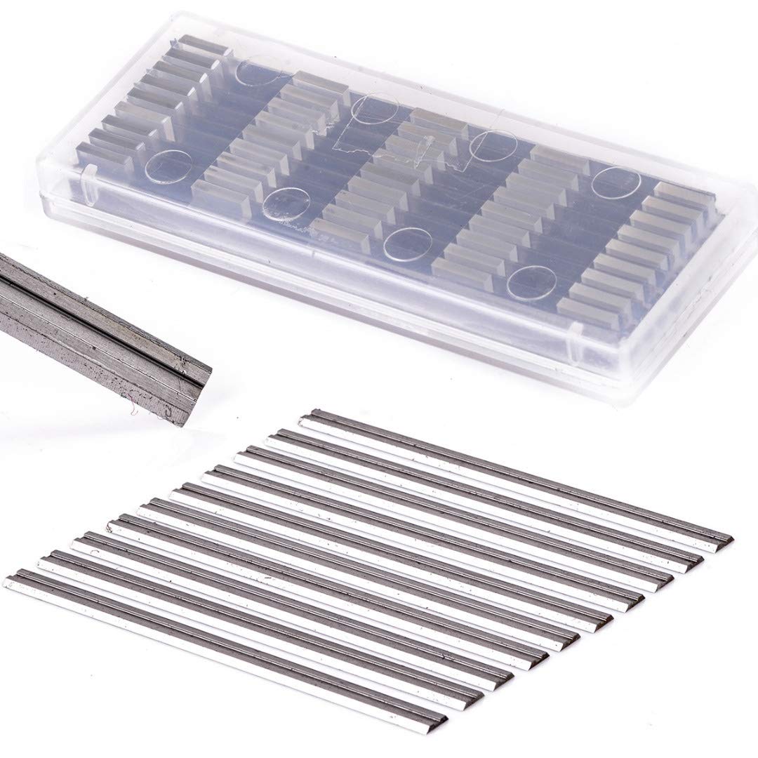 LF&LQEW 10Pcs Reversible Carbide Planer Blades 82mm X 5.5mm for MAKITA-Bosch-B&D-HITACHI High Speed Steel Dual Blades