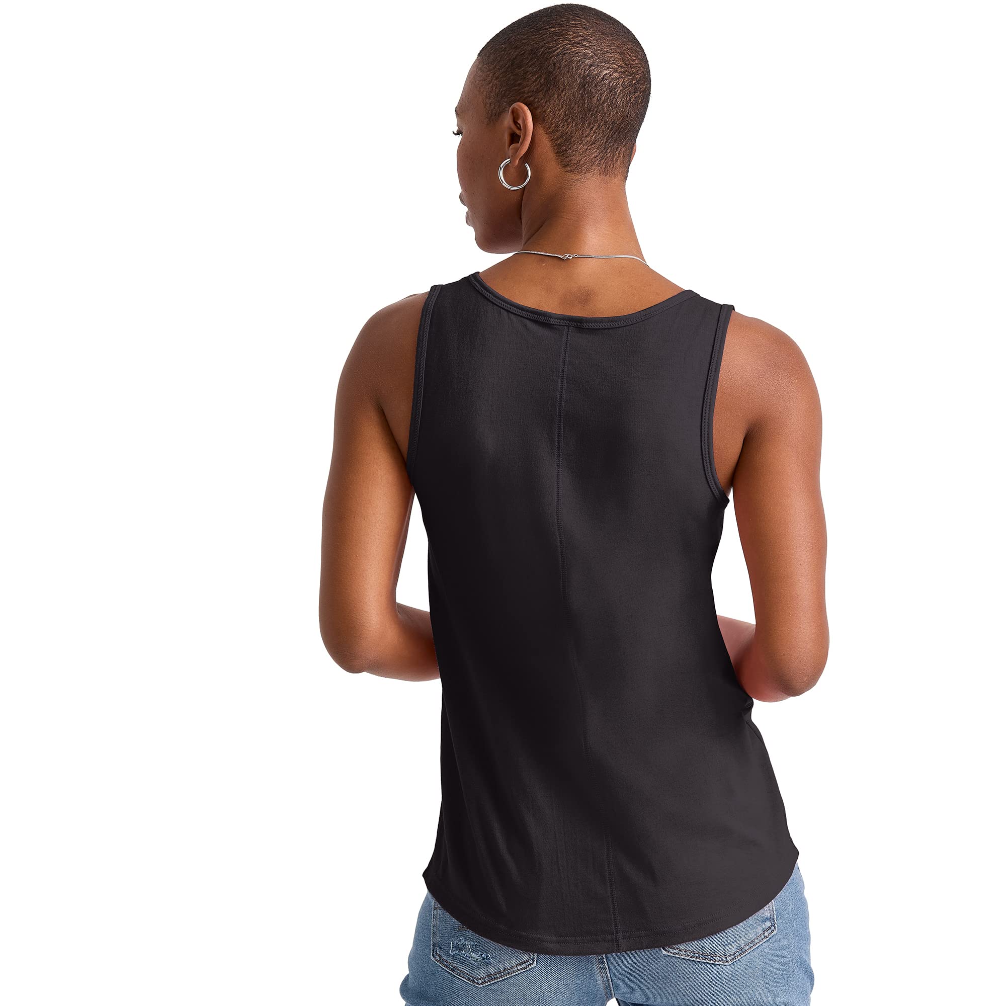 Hanes Originals Tri-Blend Tank Top, Lightweight Sleeveless Shirt for Women, Plus, Black, Medium