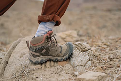 KEEN Women's-Ridge Flex Mid Height Waterproof Hiking Boots, Timberwolf/Brick Dust, 9