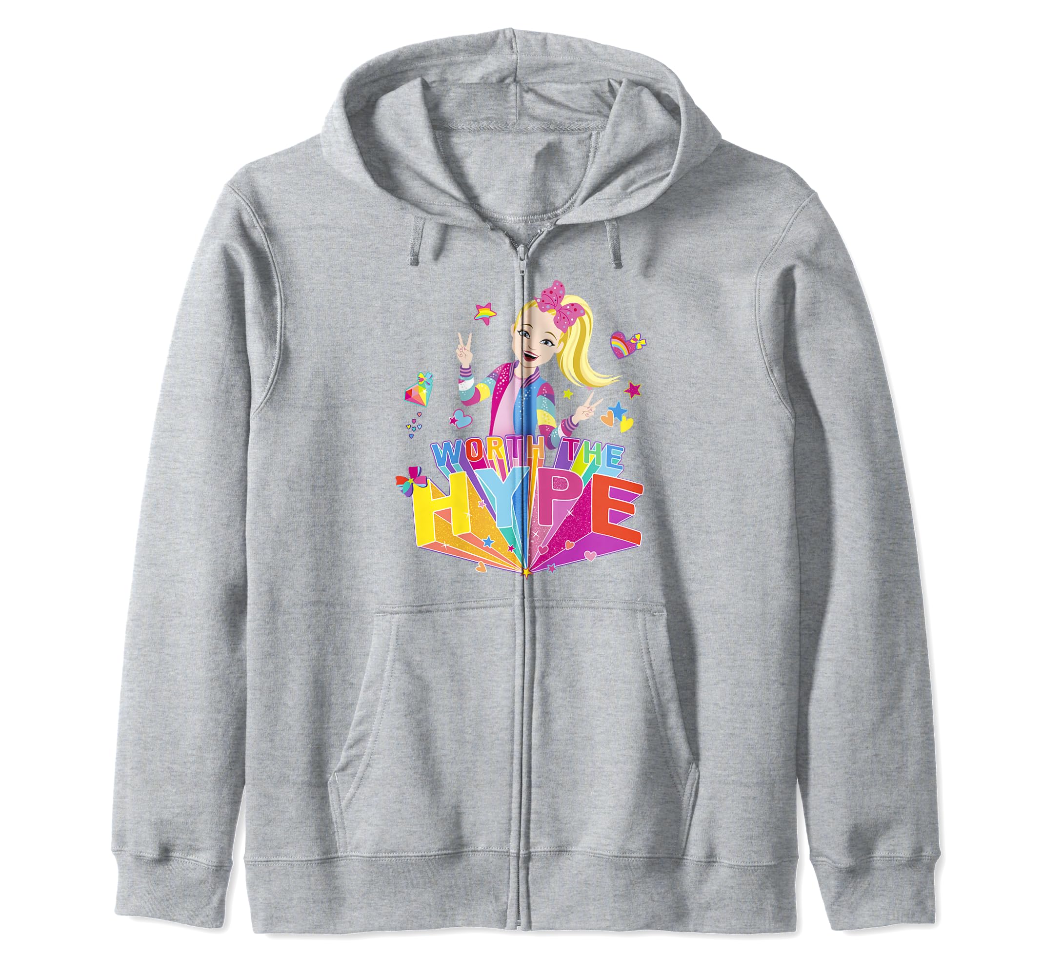 JoJo Siwa Worth The Hype Rainbow Text Zip Hoodie