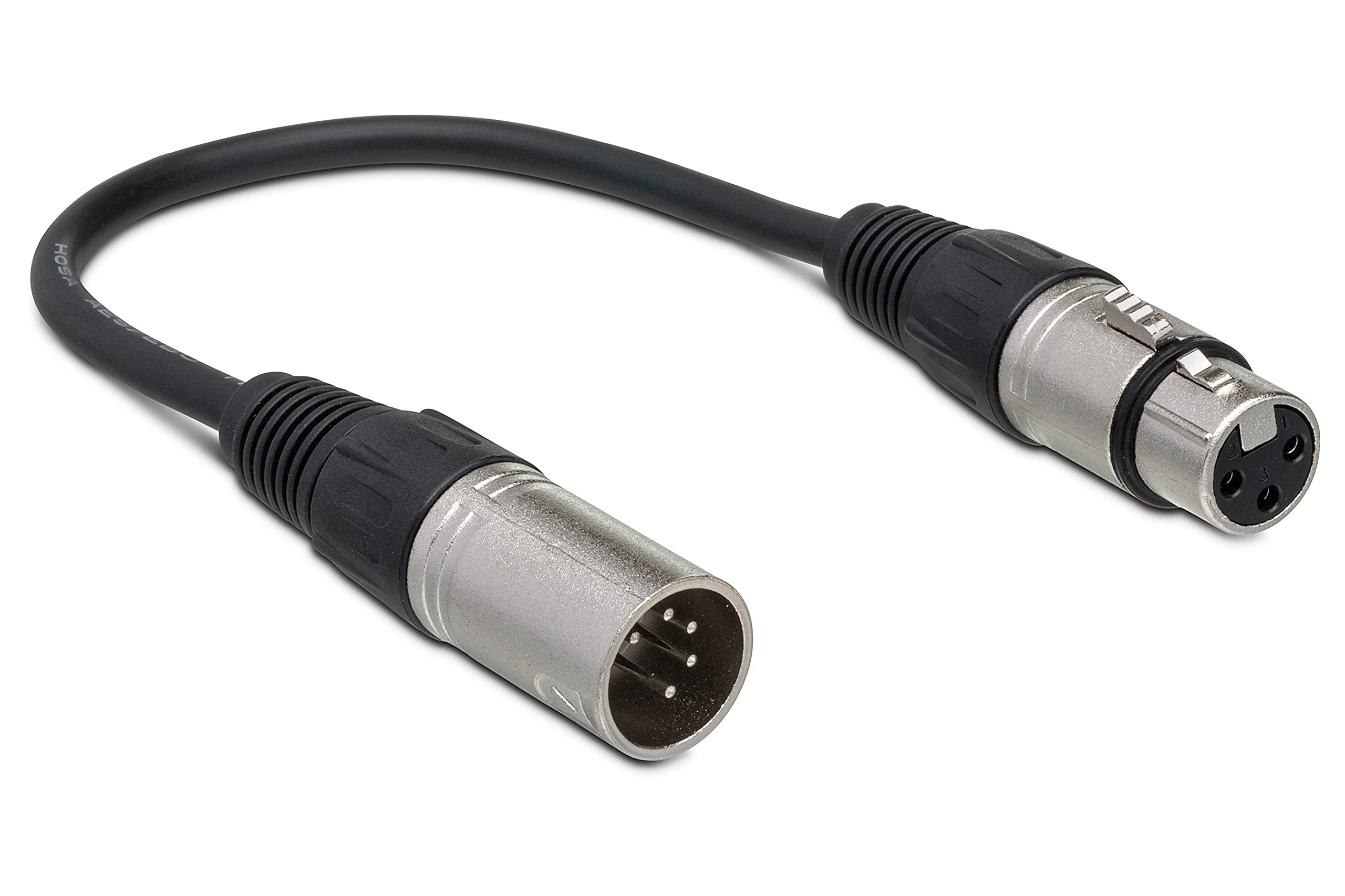 Hosa DMX-106 XLR5M to XLR3F DMX-512 Adaptor Cable, 6 Inch