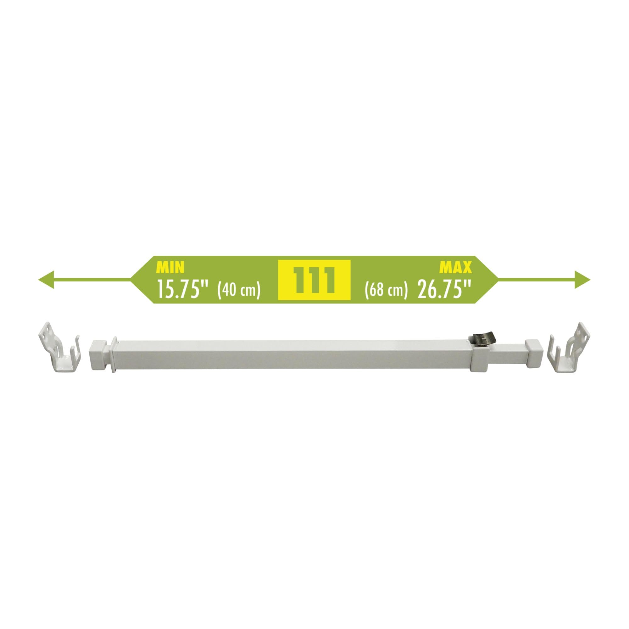 Ideal Security Window Security Bar with Childproof Lock, Adjustable Window Lock AC Units and Inside Security, Horizontal and Vertical Sliding Window Bar, White (15.7-26.75 Inches)
