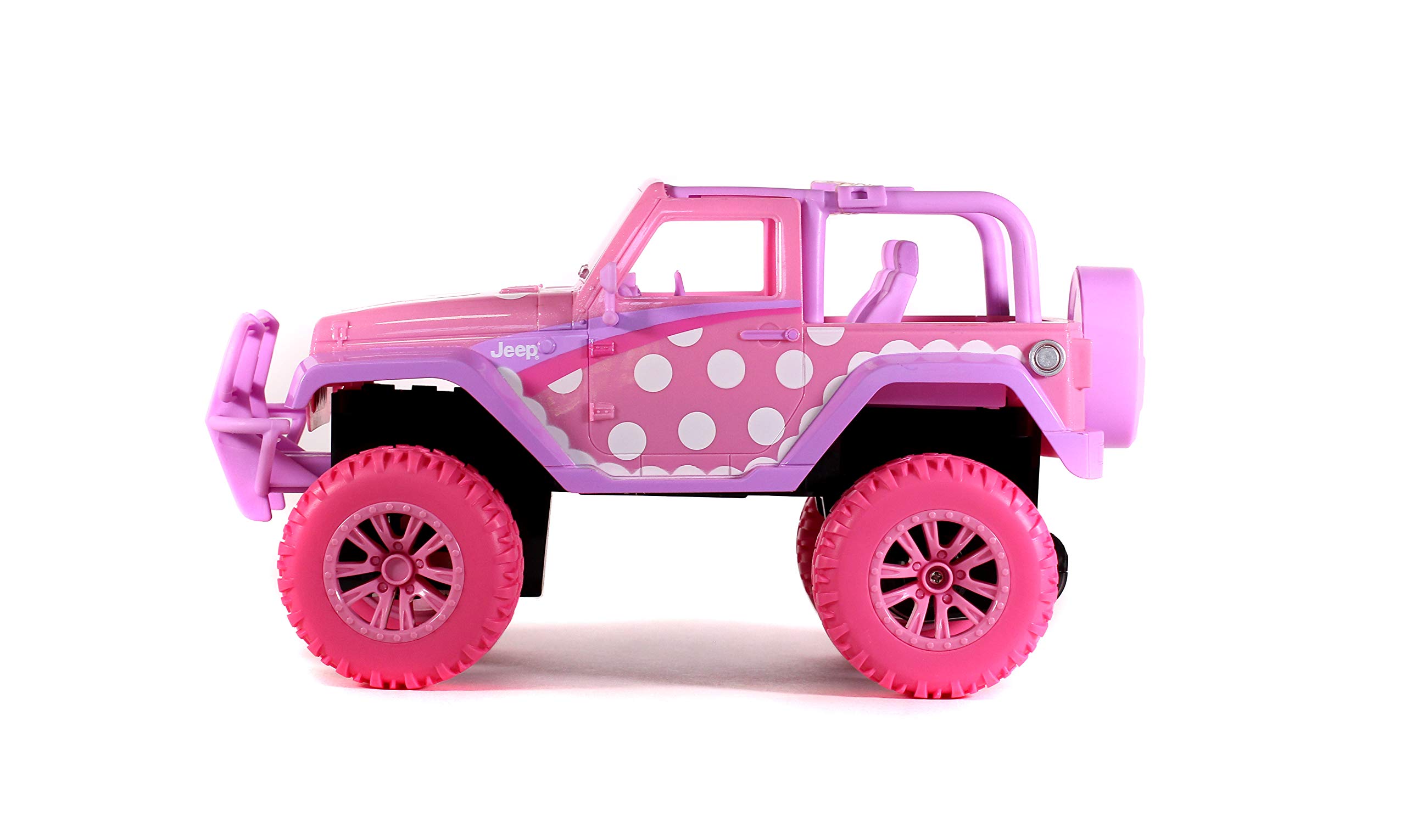 Jada Toys Disney Junior 1:16 Minnie Mouse Jeep Wrangler Remote Control Car, 2.4 GHz Pink Plastic Unisex Toy Vehicle