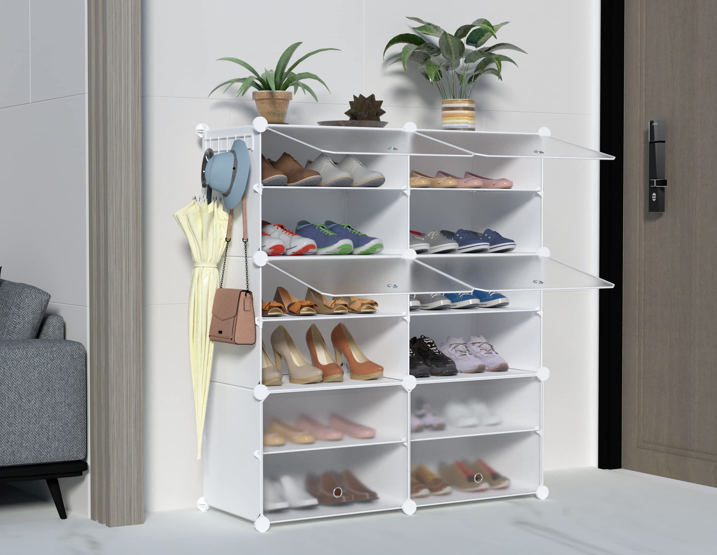 HOMIDEC Shoe Storage, 6-Tier Shoe Rack Organizer for Closet 24 Pair Shoes Shelf Cabinet for Entryway, Bedroom and Hallway