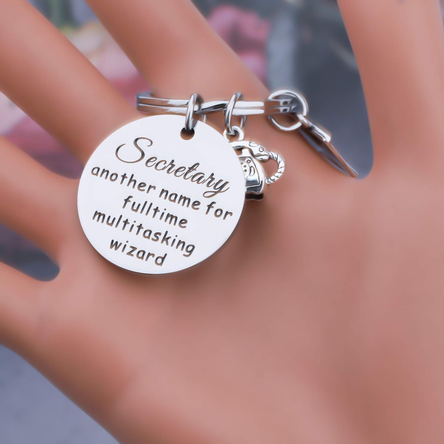 KUIYAI Secretary Keychain Secretary Staff Gift Office Worker Gift Receptionist Gift Secretary Retirement Gift (KEY-Secretary S)