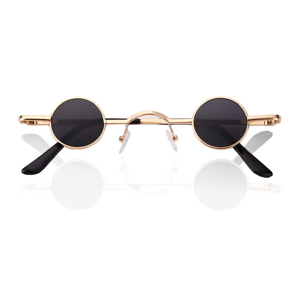 JUFORHQC Retro Glasses Out-of-The-Ordinary Sunglasses with Extremely Small Lenses Unisex