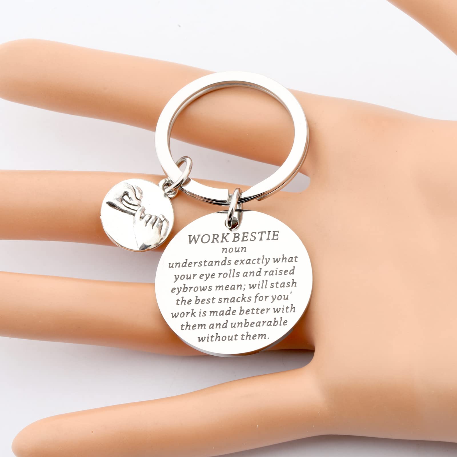 MAOFAED Work Bestie Gift Work Bestie Keychain Coworker Gift Best Friend Gift Work Friend Gift for Her (work bestie noun)