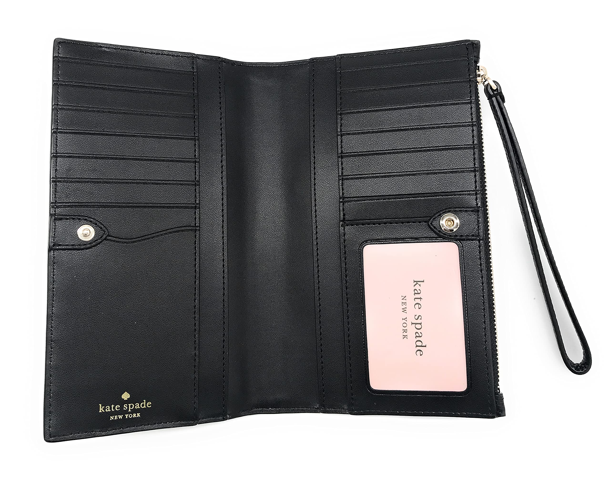 Kate Spade New York Leila Medium Pebbled Leather Phone Wristlet (Black)