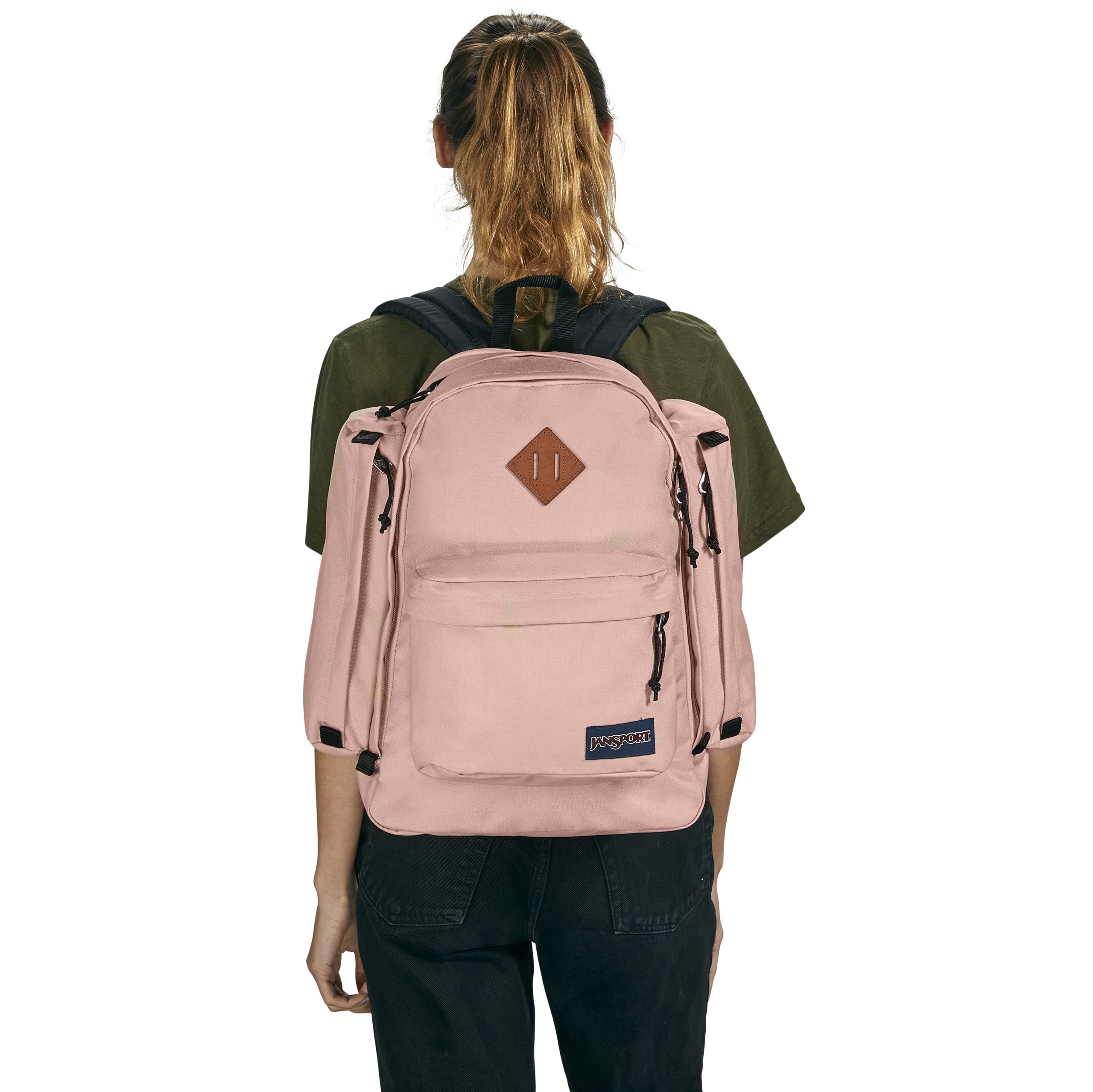 JanSport Field Pack Backpack 15-n Laptop Sleeve W/Leather Trim