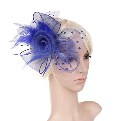 Lace Cocktail Hat Vintage Solid Hair Accessorie Girls Party s Hat Headwear Rose Red