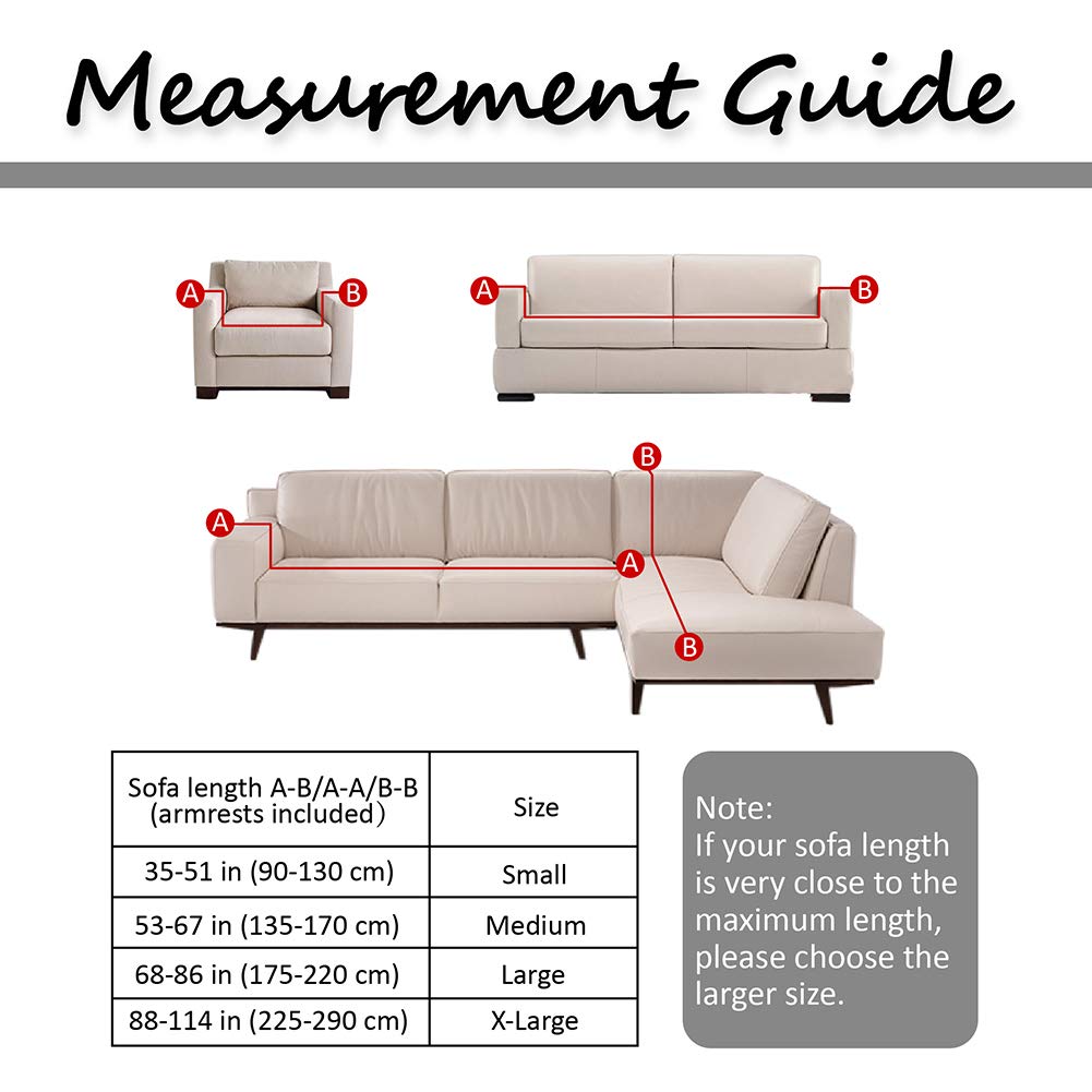 HOTNIU Stretch Sofa Cover Printed Couch Covers Loveseat Slipcovers for 2 Cushion Couches Sofas Elastic Universal Furniture Protector with 1 Pillowcase (Medium, Grey Geometry)