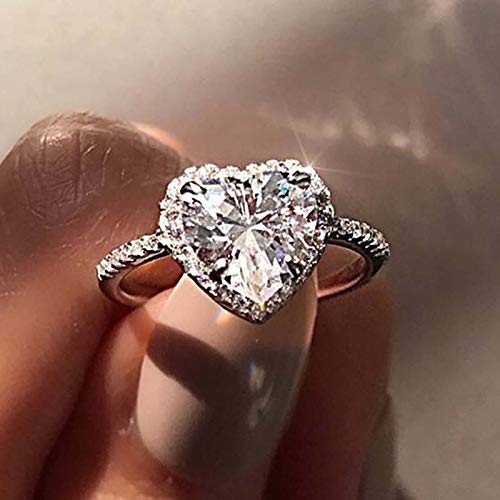MOMKER Exquisite Heart Out Ring Women Engagement Wedding Jewelry Accessories Gift