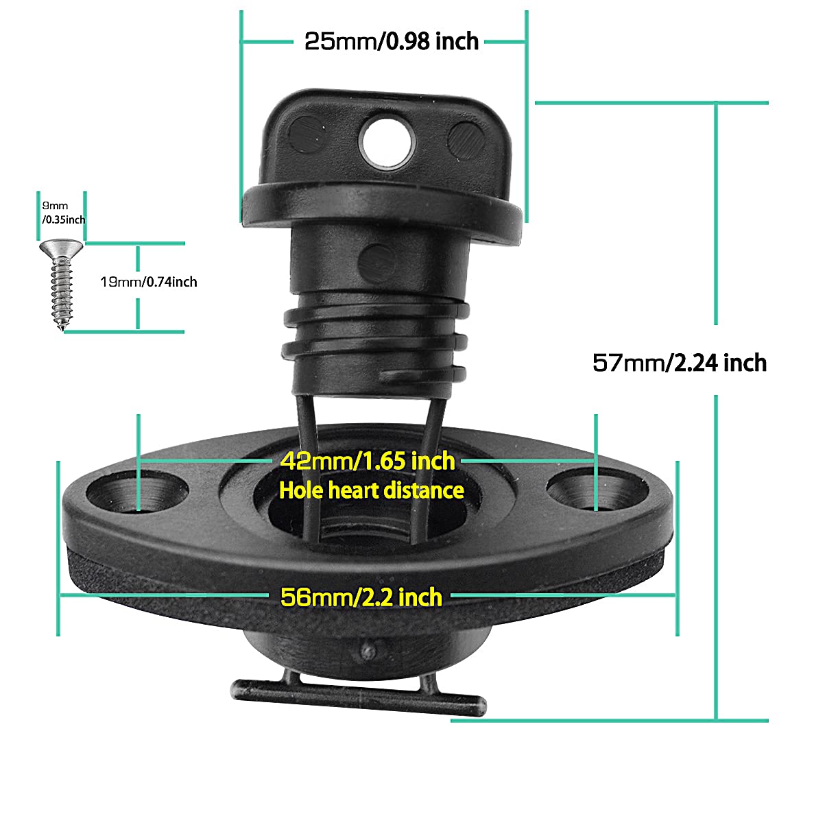 KUNPENG 6 Pieces Kayak Drain Plug with Installation Hardware| Kayak Accessories | Boat Drain StopperReplacement | Kayak Scupper Plugs Boat Drain Plugs Kit