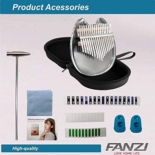 Kalimba 17 Key Cute Round kalimba Acrylic Crystal Fingertips Thumb Piano Round Crystal Thumb Piano