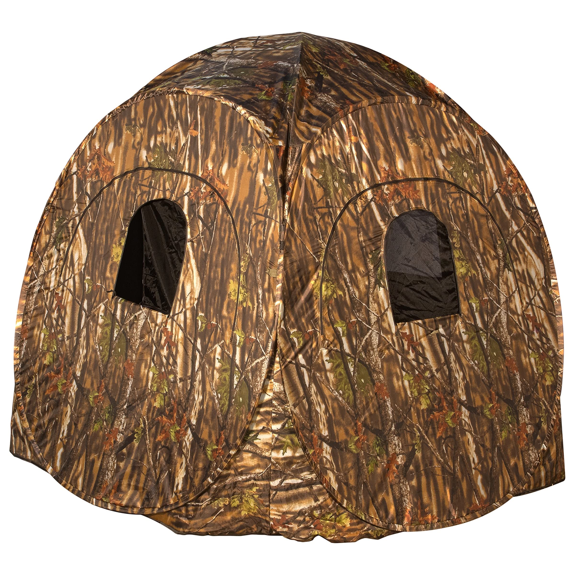 HQ Outfitters Pop-Up Hunting Blind | Backpack Carry Bag | Hub Blind | Camouflage Print | Customizable Full Corner Windows | Deer Blind | Great for Rifle & Bow Hunters