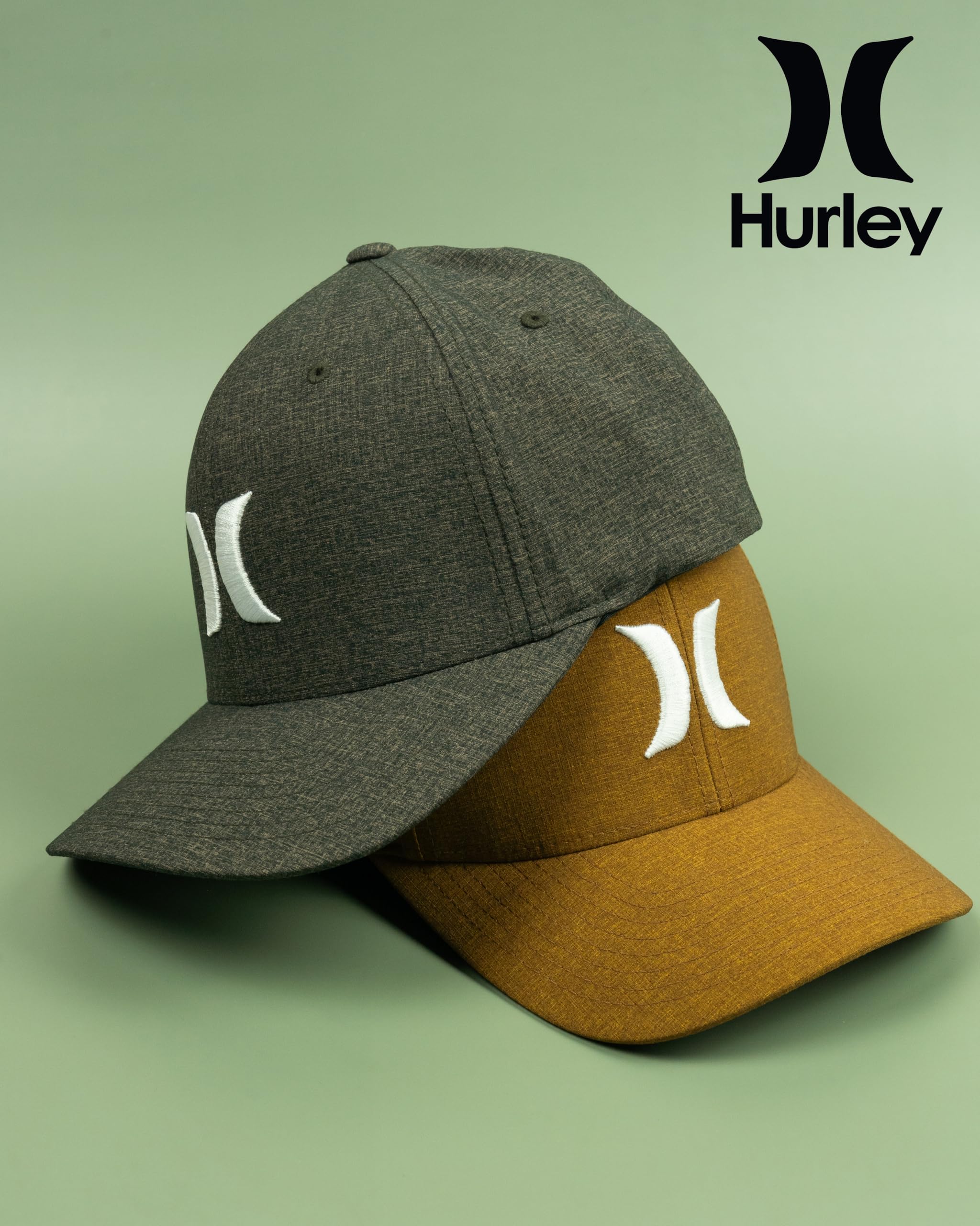 Hurley Men's Hat - Phantom Flexfit Fitted Baseball Cap, Size Small-Medium, Sequoia