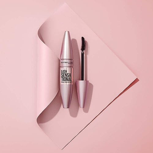 Maybelline Lash Sensational Washable Mascara, Lengthening and Volumizing for a Full Fan Effect, Very Black, 1 Count