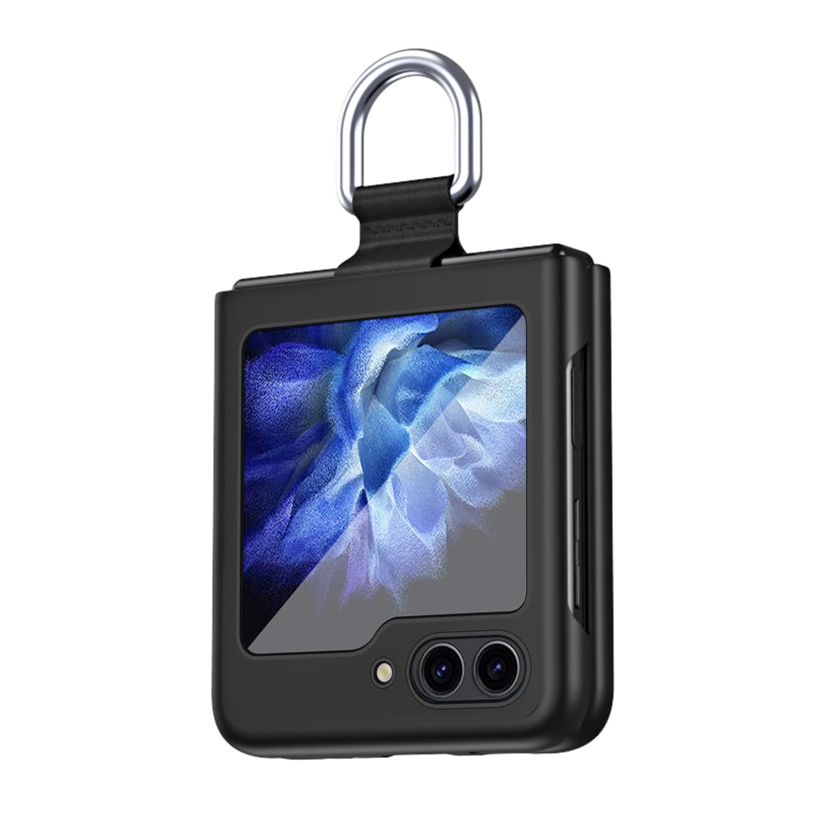 Kowauri for Samsung Galaxy Z Flip 5 5G Case with Ring,Slim Anti-Fall Shockproof Protective Phone Cover Case for Samsung Galaxy Z Flip 5 5G 2023 (Black)