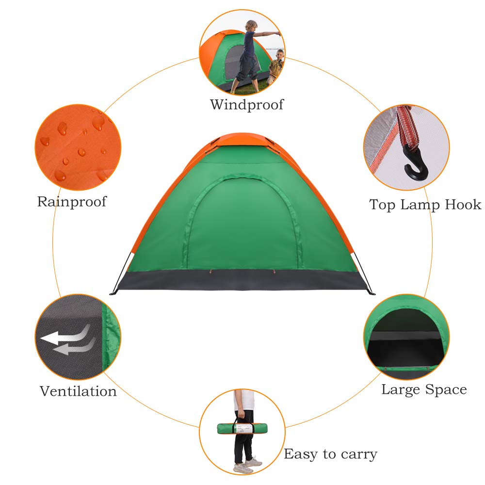 Kcelarec 2-Person Waterproof Camping Dome Tent,Great for Camping, Backpacking, Hiking & Outdoor Music Festivals
