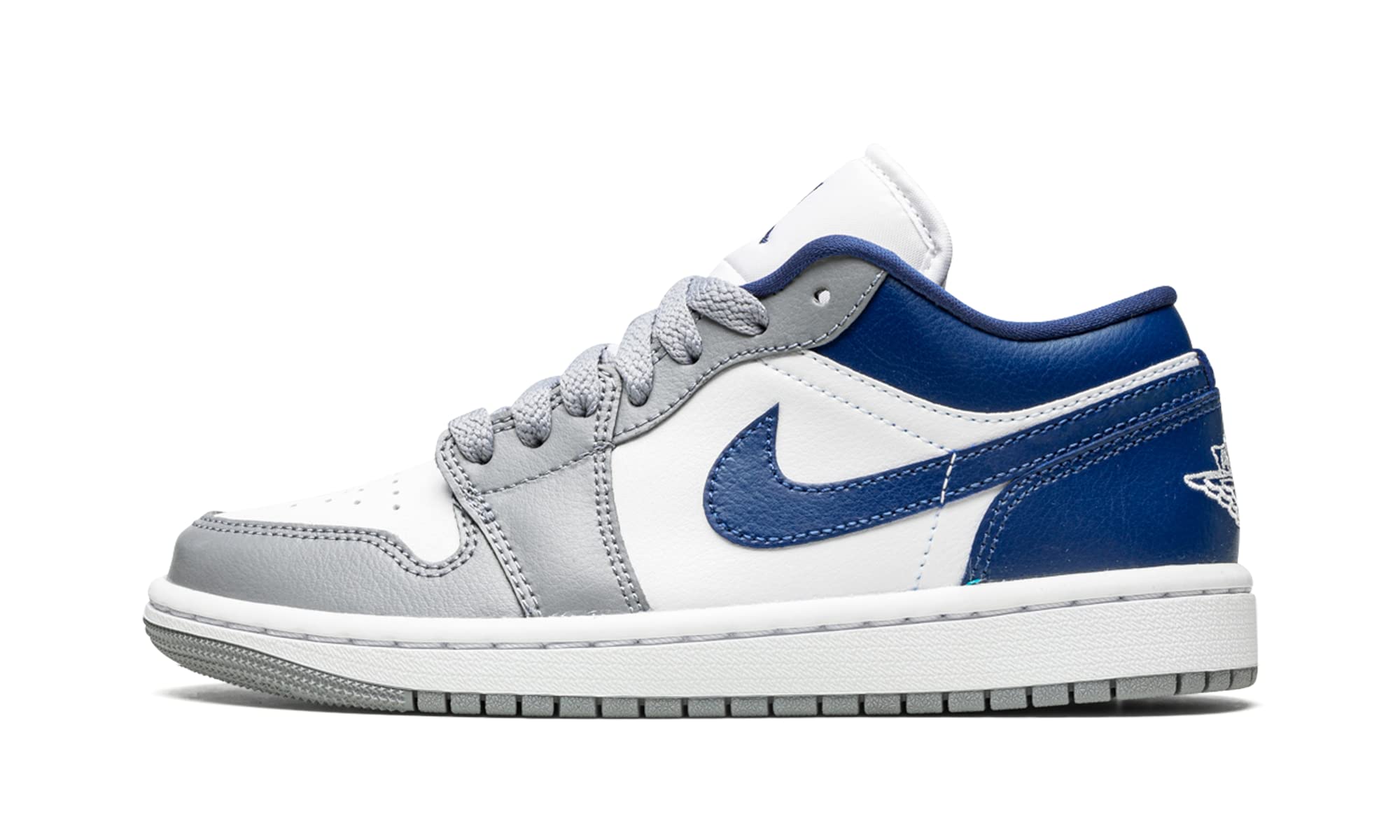 Jordan Nike Women's Air 1 Low UNC Basketball Shoe, Stealth/French Blue-white, 7