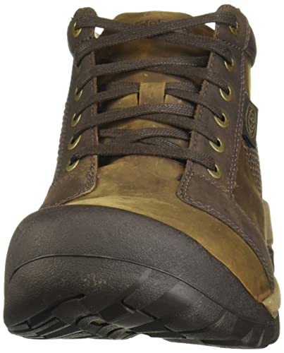 KEEN Men's Austin Mid Height Waterproof Casual Ankle Boot, Chocolate Brown/Brown, 10.5