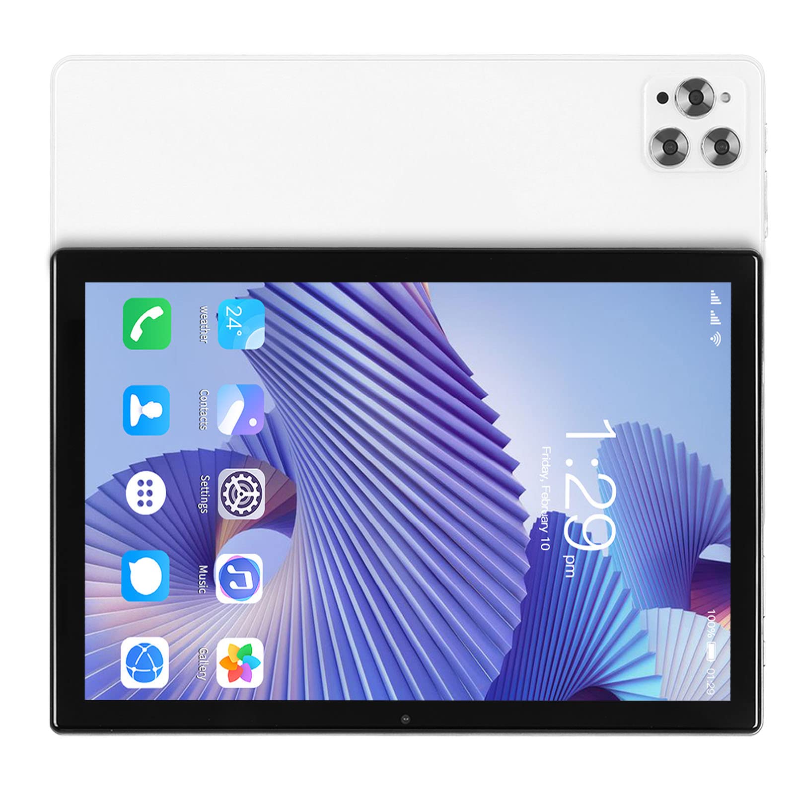 Jopwkuin HD Tablet, 10.1in FHD Octa Core CPU Tablet PC with Keyboard for Home (US Plug)