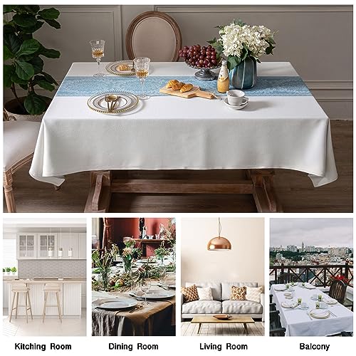 IVAPUPU Rectangle Tablecloth 60x104 inch Table Cloth Linen Wrinkle Free Tablecloths Kitchen Dining Table Cover Tables Farmhouse Holiday Camping