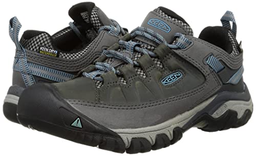 KEEN Women's-Targhee 3 Low Height Waterproof Hiking Shoes, Magnet/Atlantic Blue, 8.5
