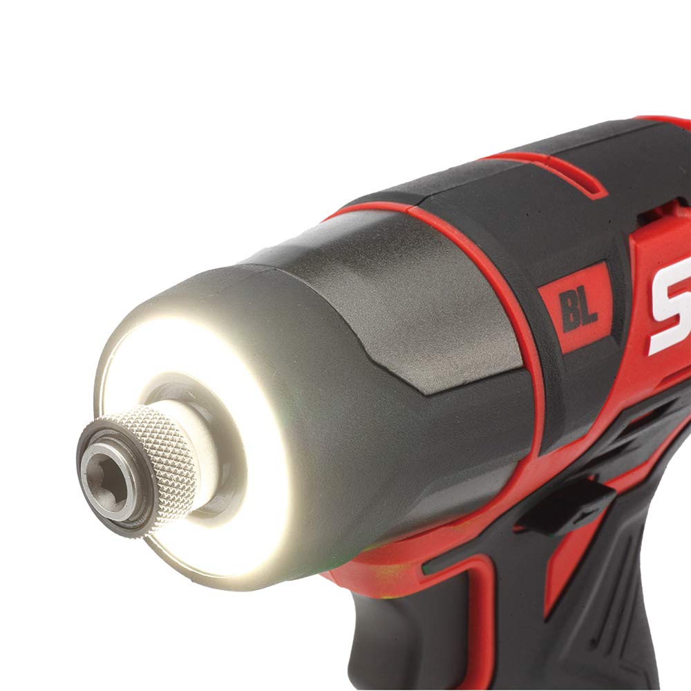 SKIL 2-Tool Kit: PWRCore 12 Brushless 12V 1/2 Inch Cordless Drill Driver and 1/4 Inch Hex Impact Driver, Includes 2.0Ah Lithium Battery and Standard Charger - CB738401, Red