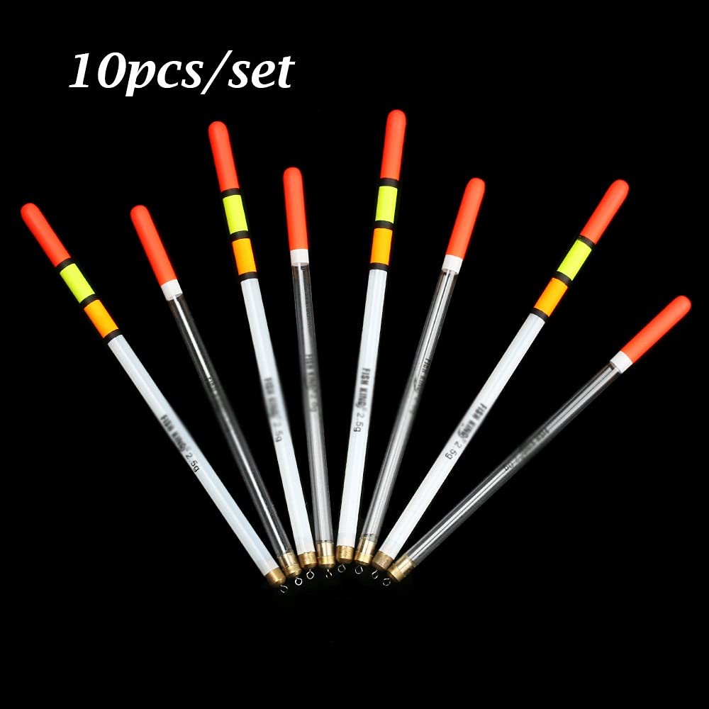 JYDBRT 10Pcs 2.0/3.0g Plastic Flotteur Buoy Clear Fishing Floats Floating Stem Tubes Kits Tackle Accessories (Size : White - 3.0)