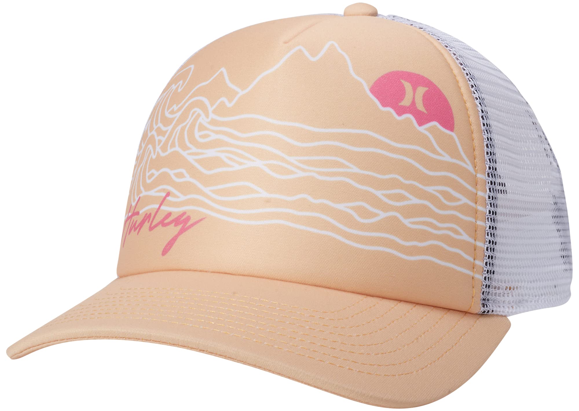 Hurley Women's Baseball Cap - Horizon Curved Brim Snap-Back Foam Trucker Hat, Black