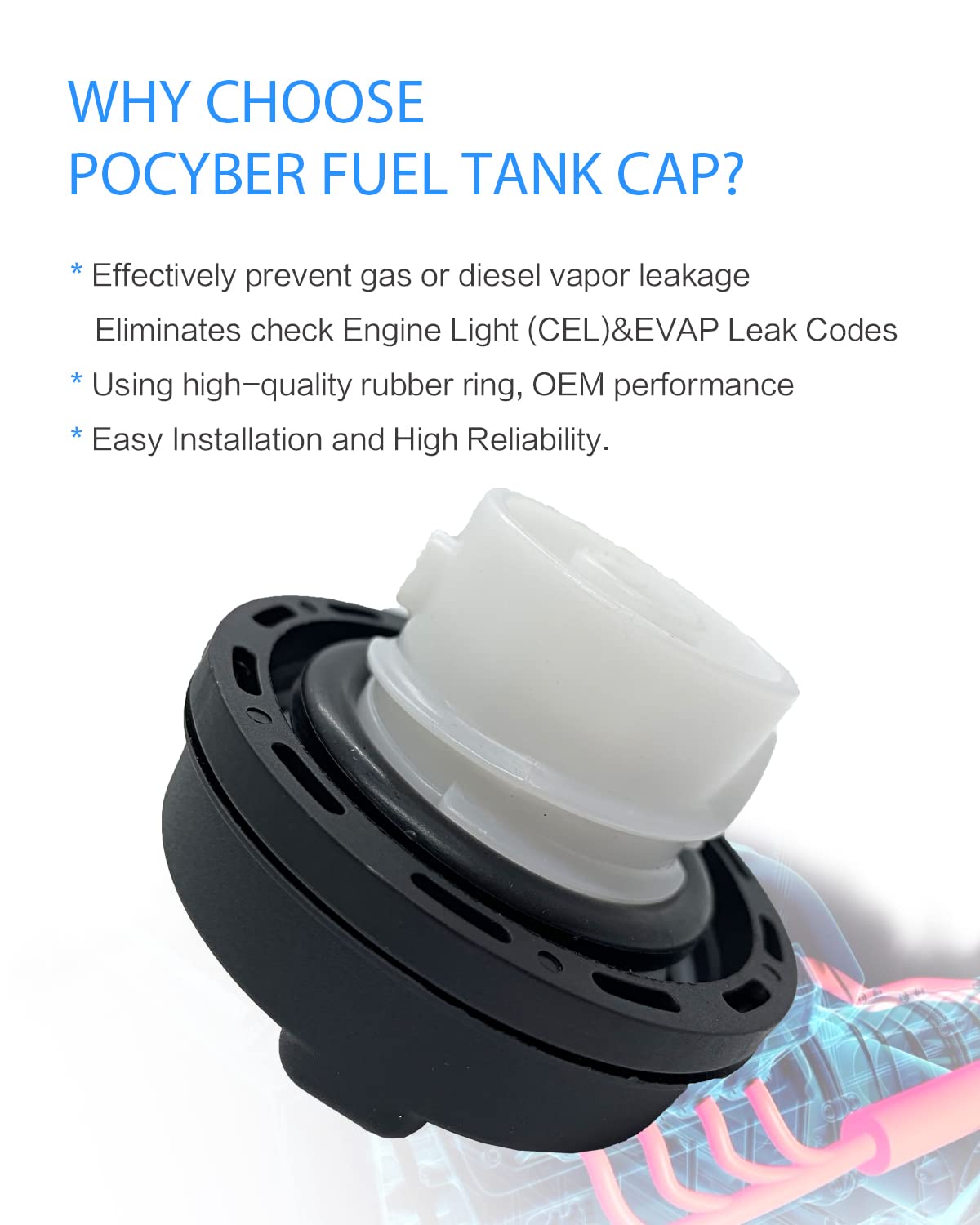 Locking Gas Cap,Lock Fuel Cap Replace 5278655AB For Jeep Cherokee Wrangler JK TJ Liberty Compass Grand Cherokee & Dodge Challenger Grand Caravan Ram 1500 2500 Journey
