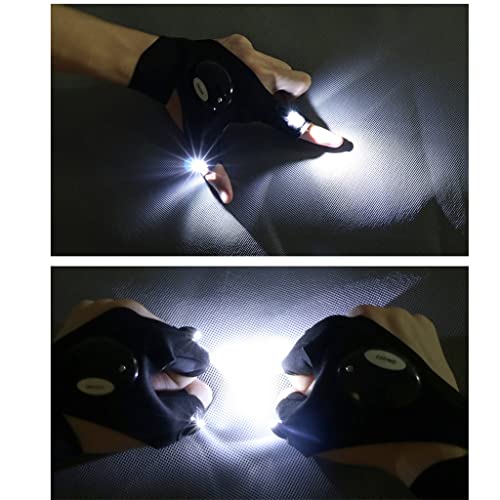 LHLLHL Fingerless Gloves Flashlight Outdoor Tools Fishing Camp Hiking Multi-Light Left and Right Hand Tools ( Color : E , Size : 36*13.5cm )
